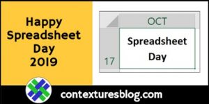 Happy Spreadsheet Day 2019 - Contextures Blog